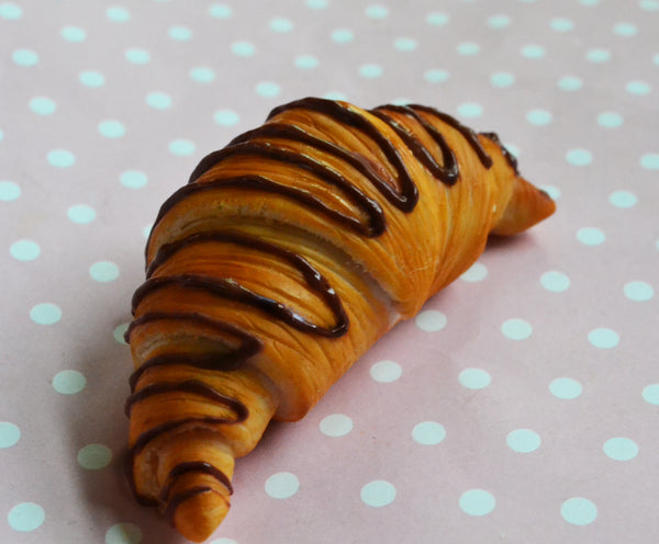 Chocolate Drizzled Croissant Magnet Polymer Clay Mini Food Decor ...