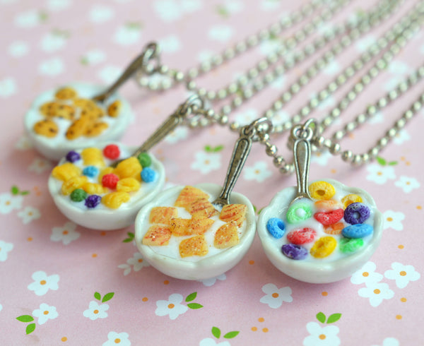 Bowl of Cereal Miniature Food Jewelry Necklace Polymer Clay breakfast ...